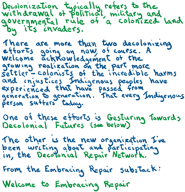 Two decolonizing efforts – LANDBACK Friends